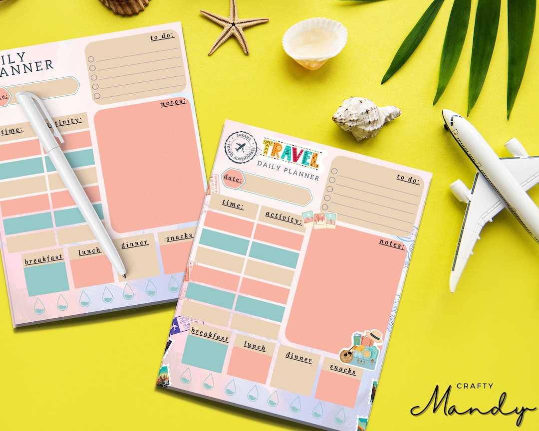 Avid Traveler Daily Planner- Tear Away Notepad - Traveler Notepad ...