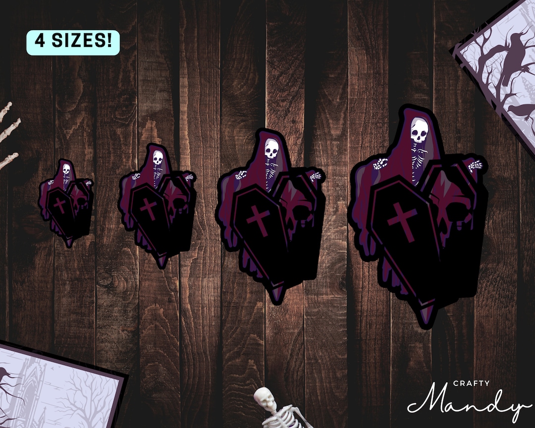 Spooky Skeleton Decal, Sticker Decal, Vinyl Decal, Skull Sticker, Skull ...