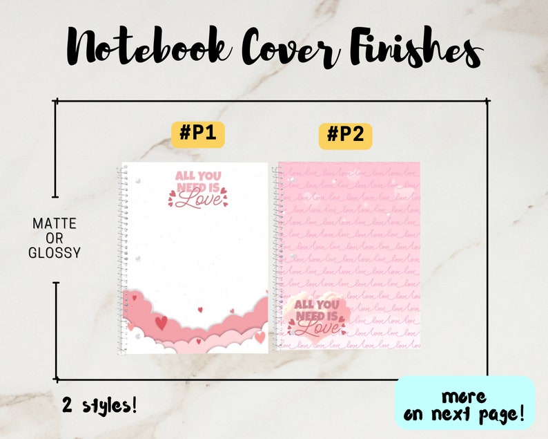 All You Need is Love Lined Notebook, Spiral Notebook, Pink Notebook ...