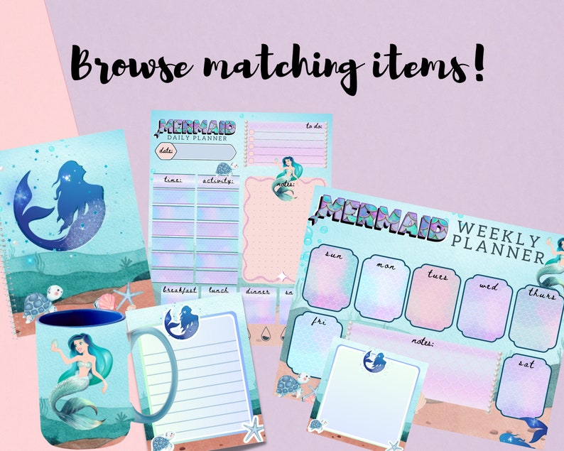 Magical Mermaid Weekly Planner- Tear Away Notepad - Winter Holiday ...