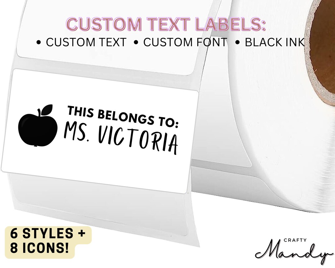 Teacher Name Sticker Label, School Label, Custom Stickers, Bulk ...