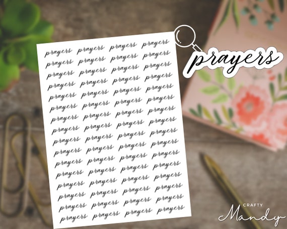Prayers Stickers Kiss-cut Sticker Sheets Mini Planner - Etsy