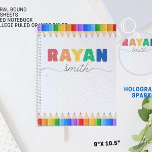 Rainbow Colored Pencils Notebook, Spiral Notebook, Pencils Notebook ...