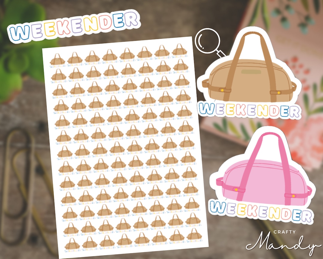 Weekender Mini Planner Sticker | Weekend Trip, Weekend Getaway, Duffel ...