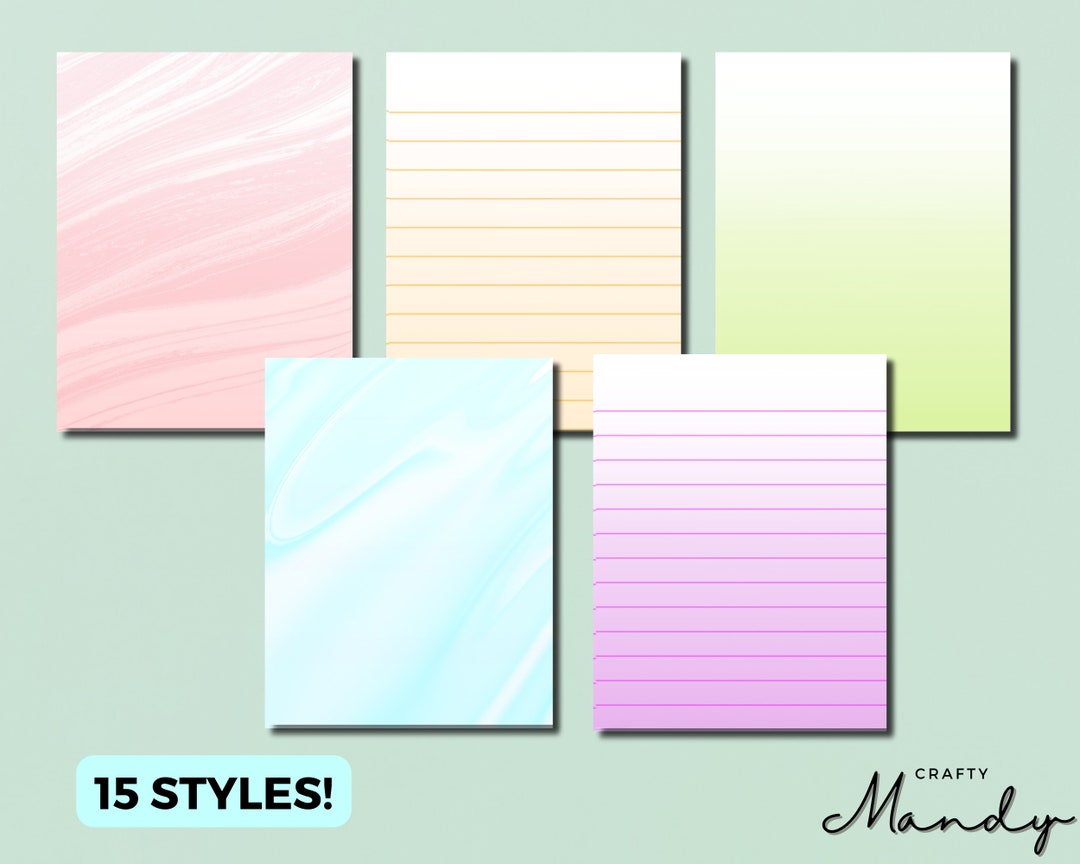Pastel Ombre Gradient Notepad - Tear Away Notepad - Spring Colors ...