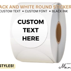 Black & White ROUND Stickers, Custom Stickers, Envelope Seals, Wedding ...