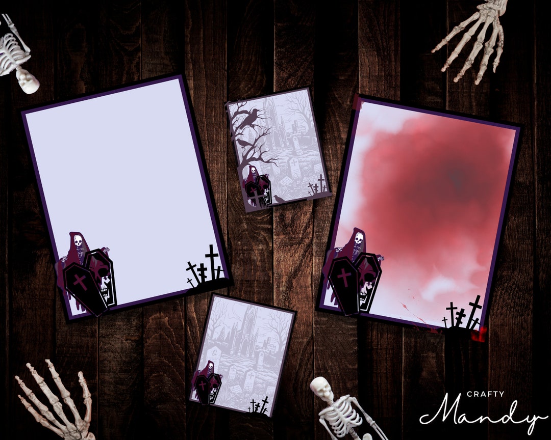 Spooky Skeleton Notepad - Tear Away Notepad - Skeleton Notepad - Memo ...