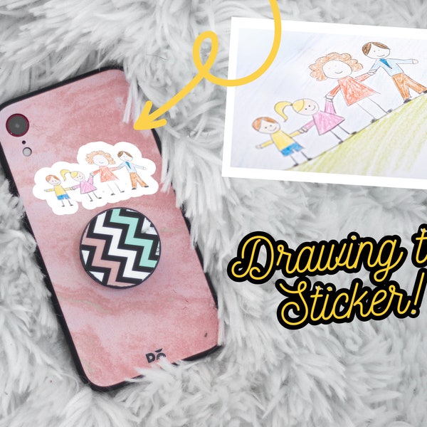 Custom Photo Drawing Sticker - Etsy