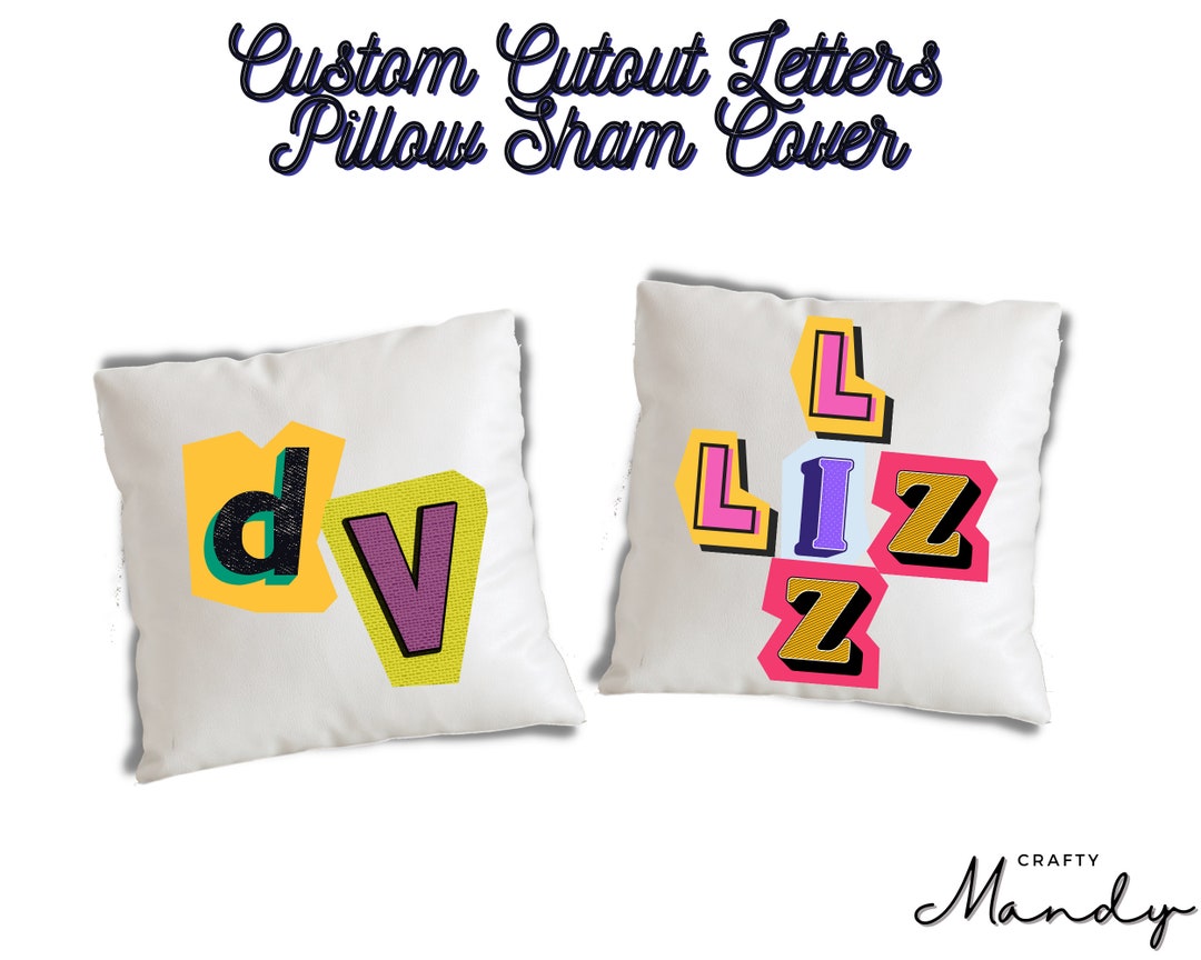 Custom Letters Pillow, Letter Cutout, Block Letters, Monogram Letters ...