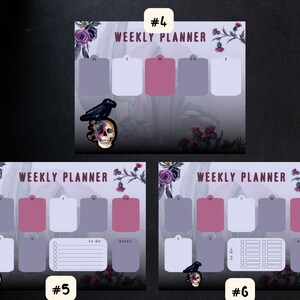Mystical Skulls & Thistles Weekly Planner- Tear Away Notepad - Memo Pad ...
