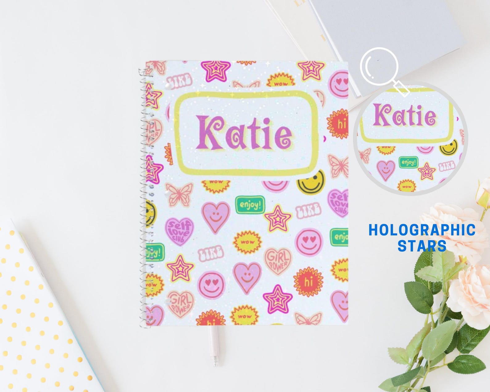 Colorful Sticker Emojis Notebook, Spiral Notebook, Sticker Notebook ...
