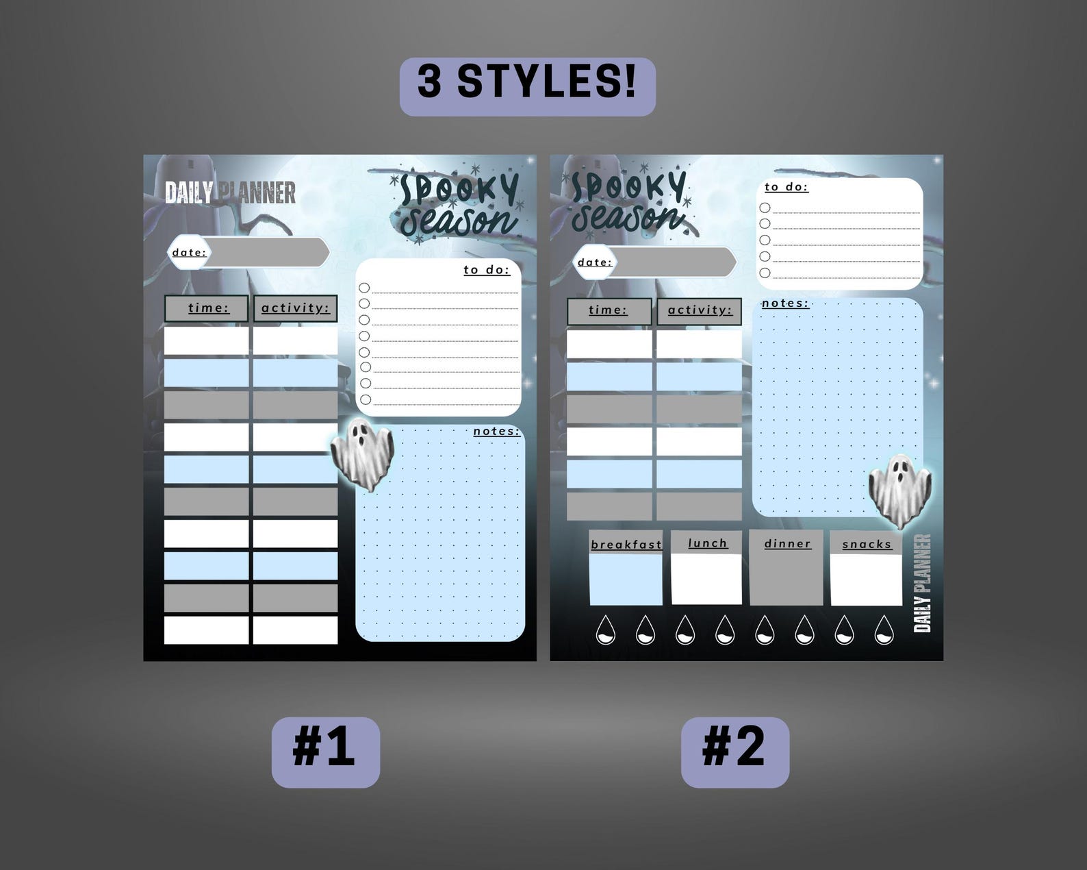 Spooky Season Daily Planner- Tear Away Notepad - Memo Pad- Daily ...