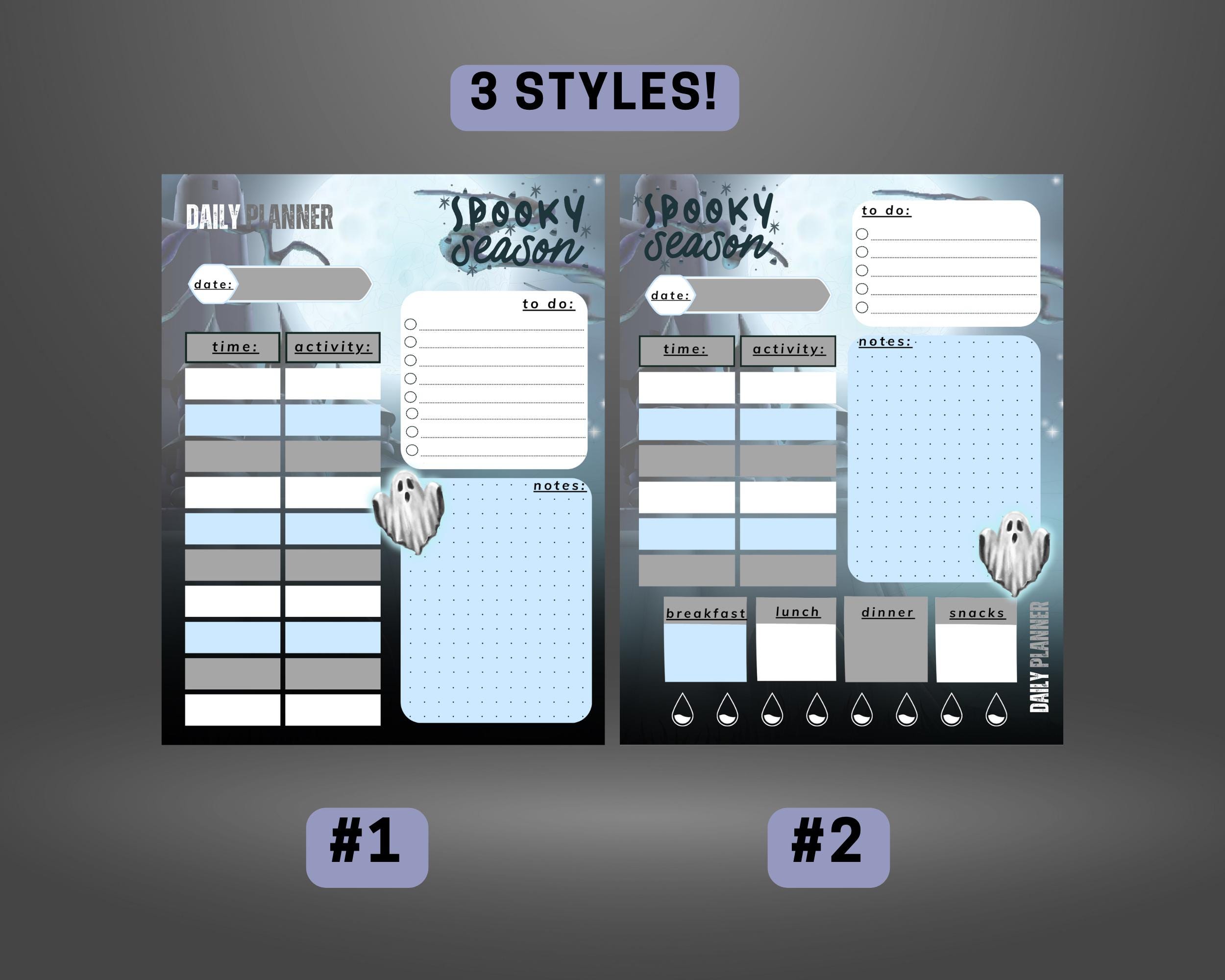 Spooky Season Daily Planner- Tear Away Notepad - Memo Pad- Daily ...