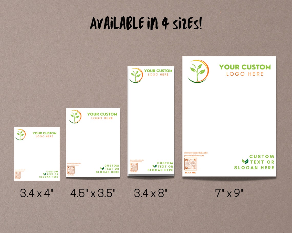 Custom Branded Logo Notepad - Lined Notepad - Memo Pad - Corporate ...