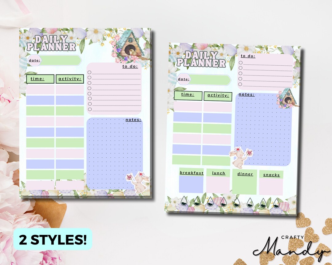 Easter Enchantment Daily Planner- Tear Away Notepad - Easter Notepad ...