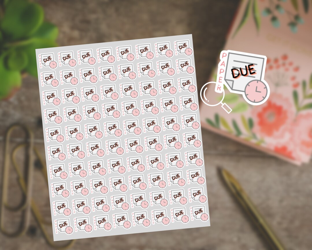 Custom Stickers | Paper Due Planner Stickers, Class Stickers, Kiss-cut ...