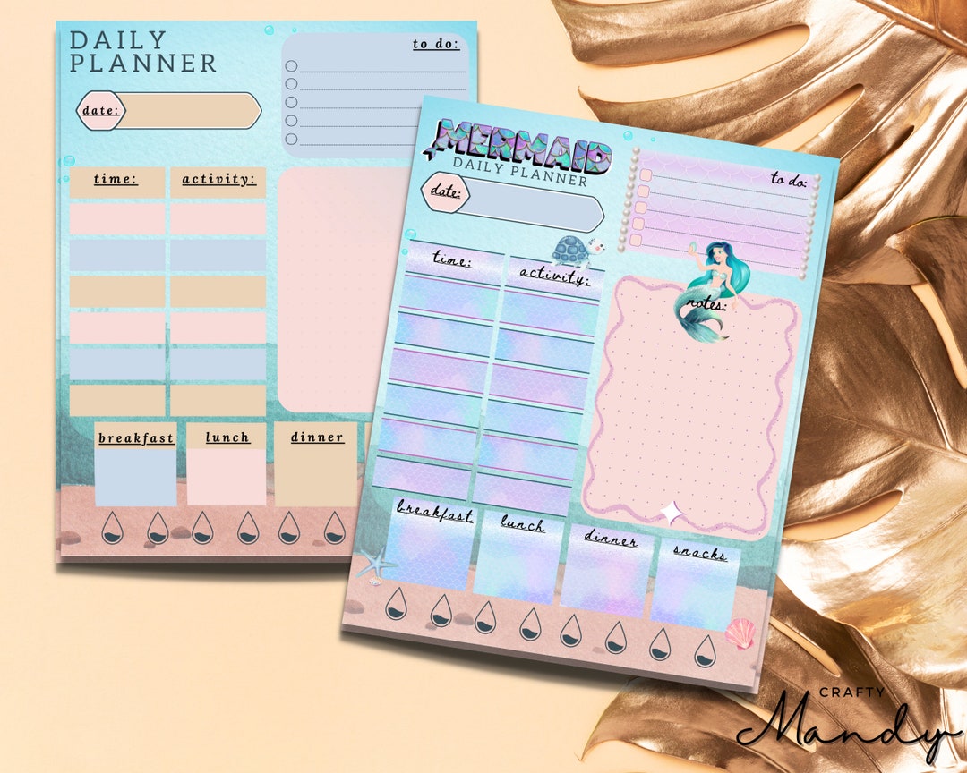 Magical Mermaid Daily Planner- Tear Away Notepad - Traveler Notepad ...