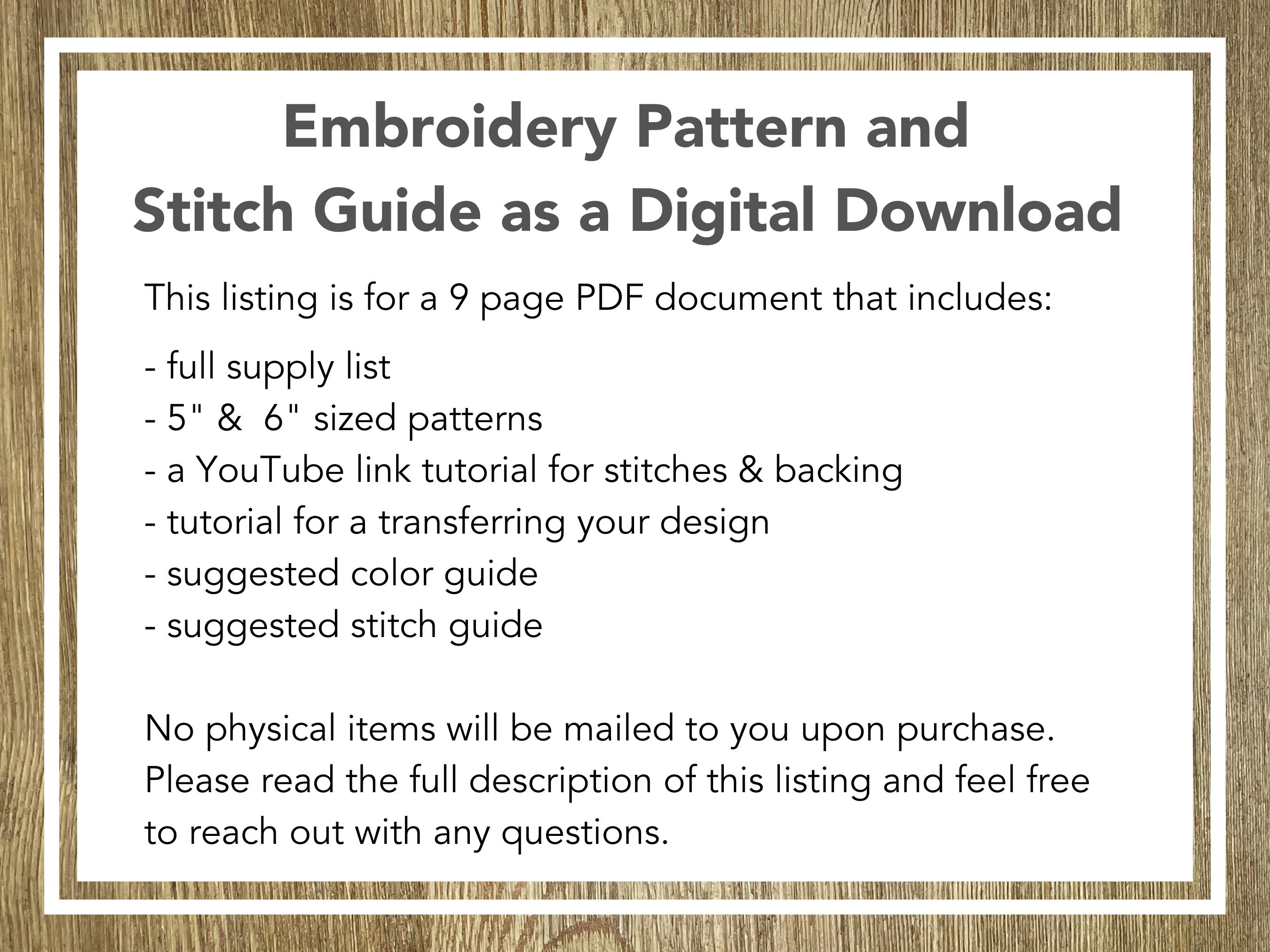 Hand Embroidery Pattern PDF, Instant Digital Download PDF Patter, Sun's ...