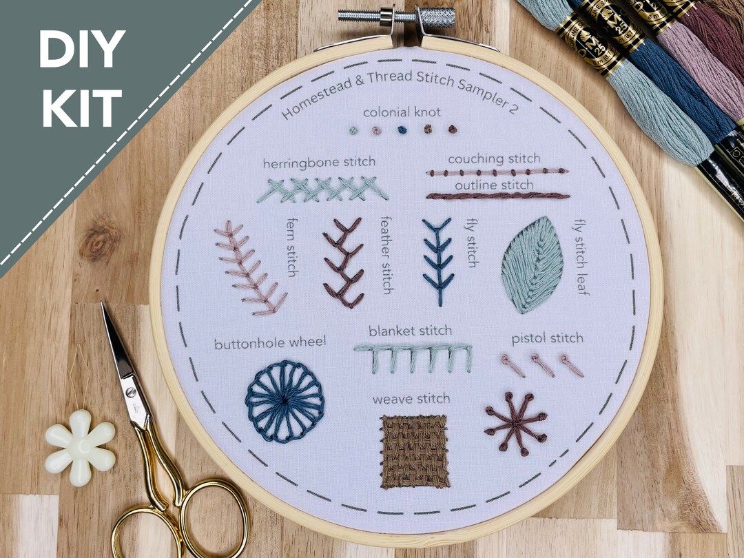 Hand Embroidery Sampler Pattern 2 Beginner Hand Embroidery - Etsy Australia