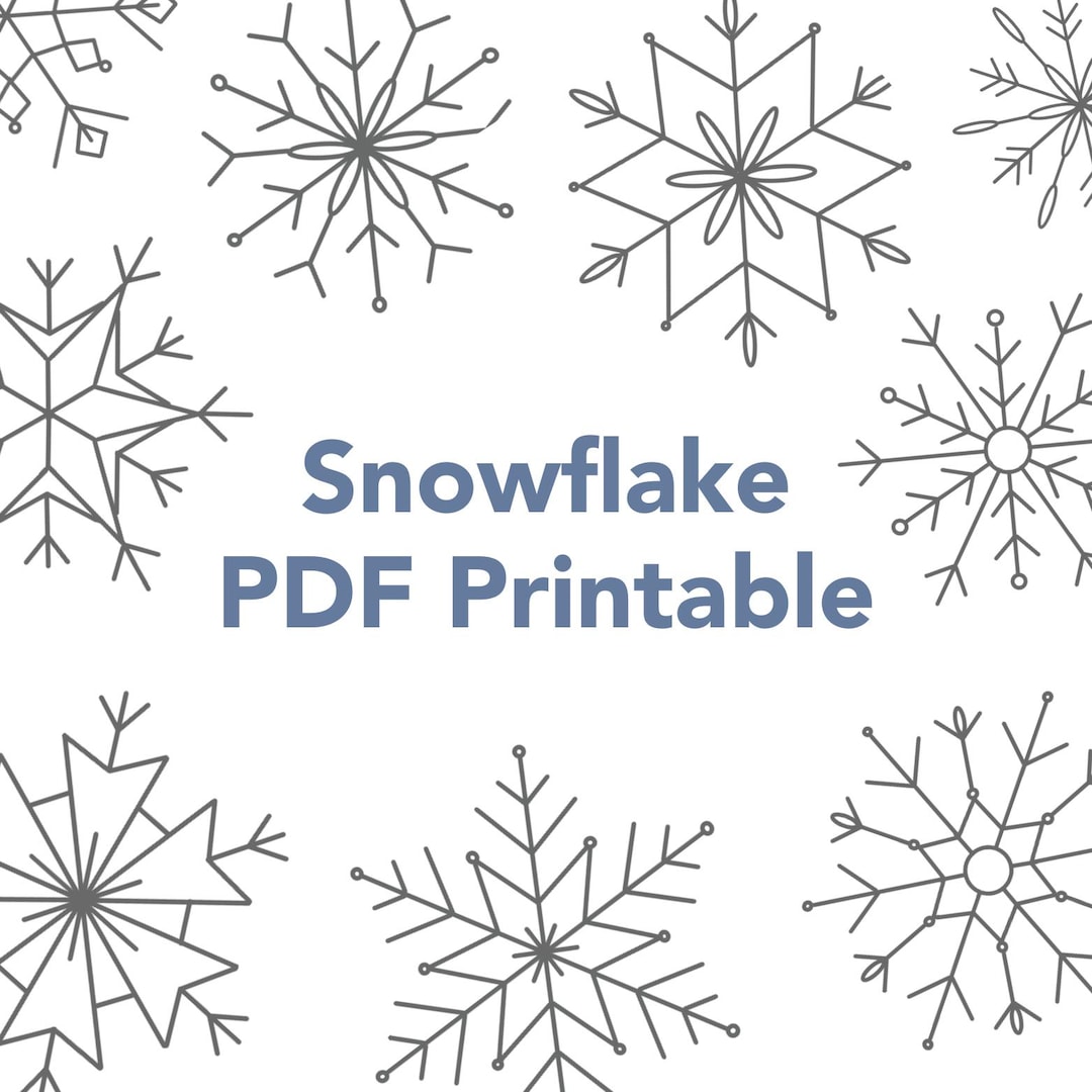 Instant Download, Snowflake Printable, Snowflake Digital Download ...