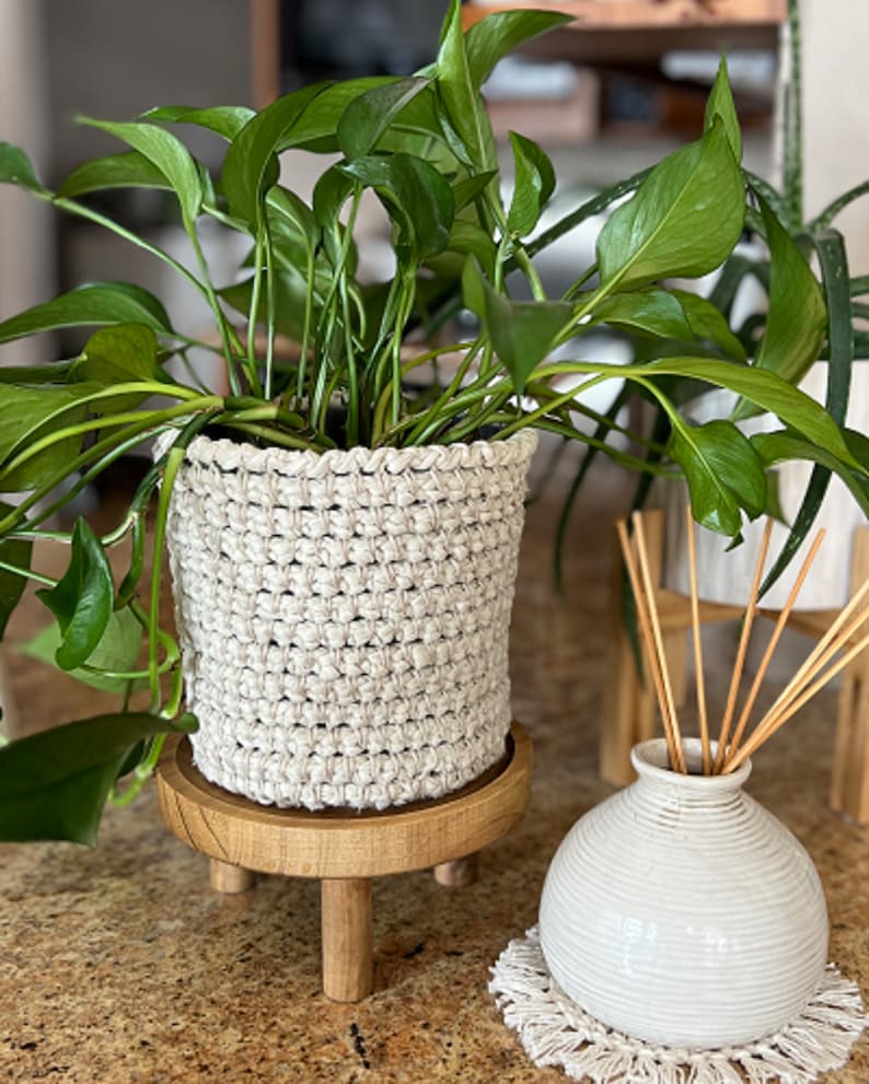 Crochet Planter Pot Cover Pattern: Beginner Friendly, Modern Home (PDF ...