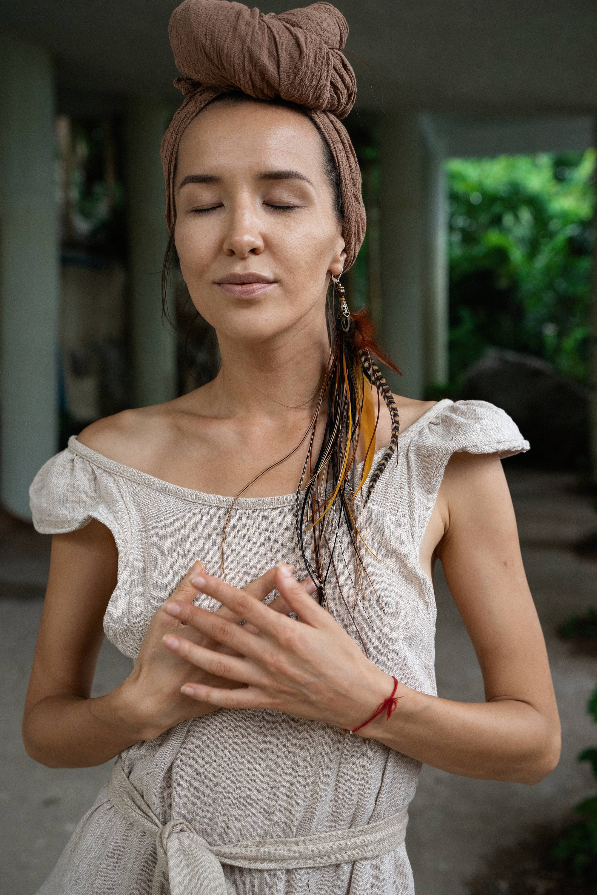 Long Feather Mono Earring Brown and Black. Natural Feather Single ...