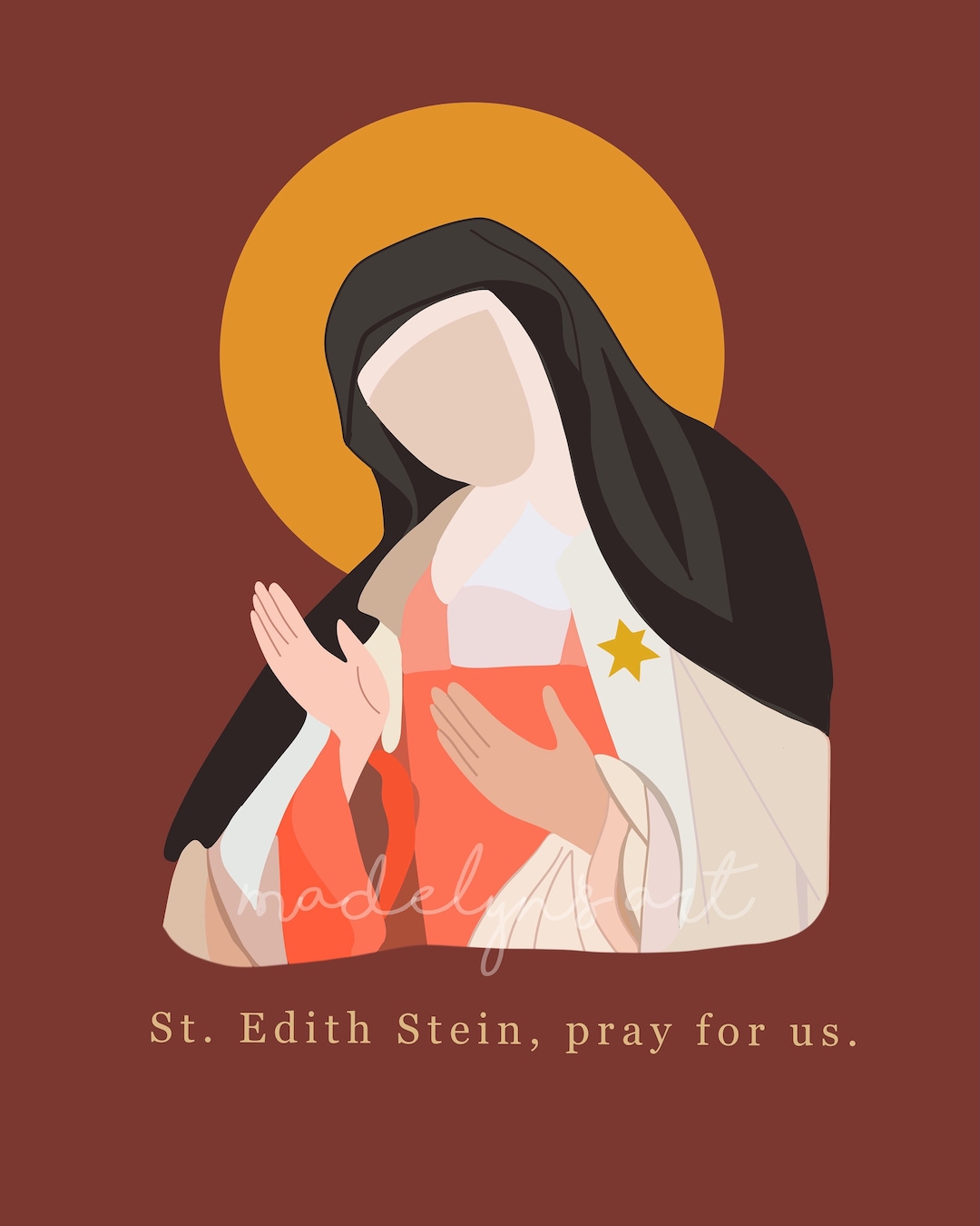 St. Edith Stein DIGITAL Art Print Catholic Art Digital - Etsy