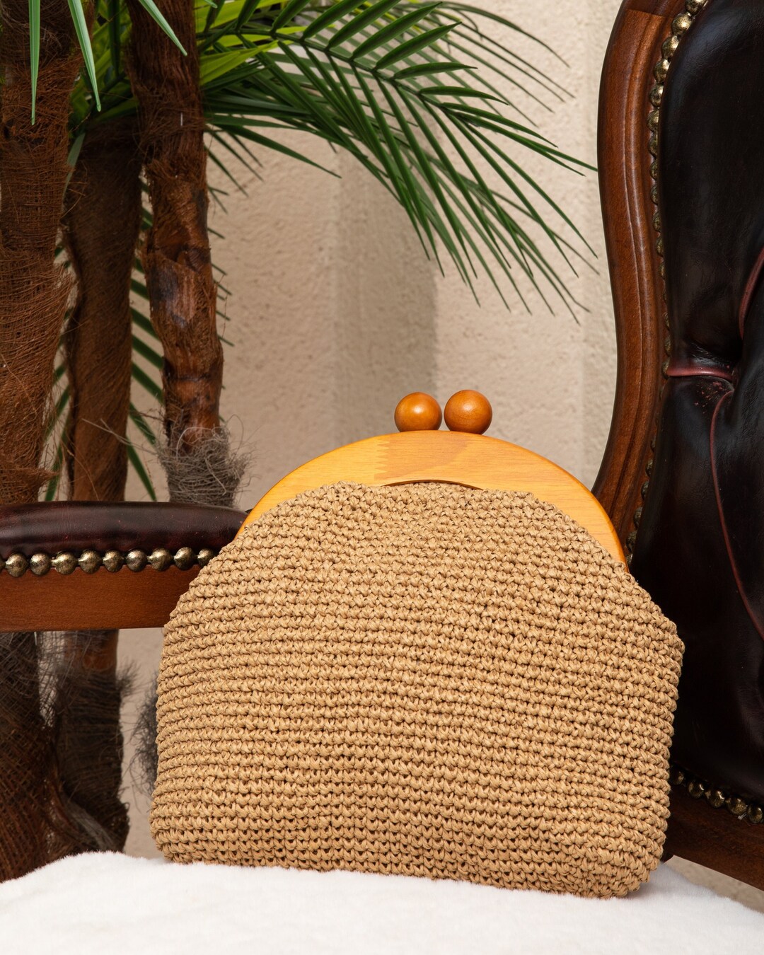 Wood Framed Crochet Raffia Clutch Bag,handbags Online for Sale,raffia ...