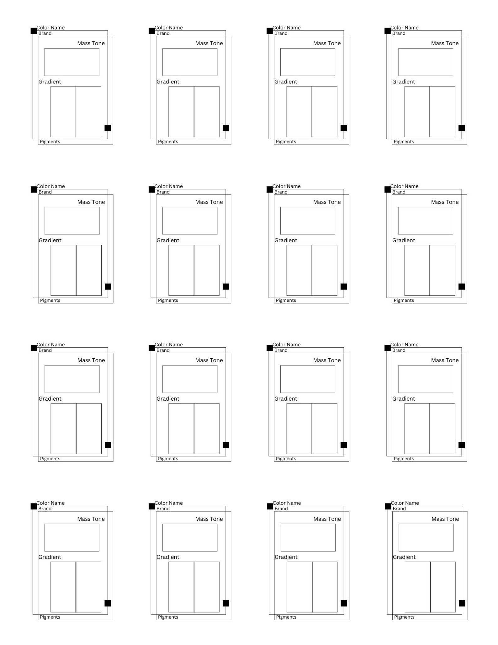 Watercolor Swatch Cards - Etsy