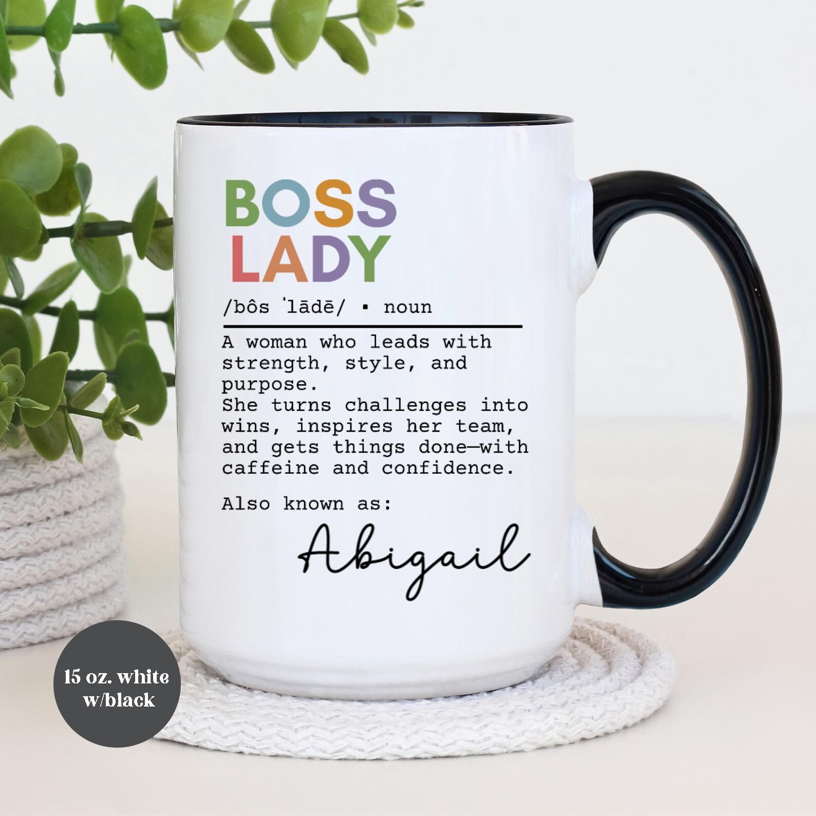 Boss Lady Gift Coffee Mug, Personalized Boss Lady Definition Mug, Boss ...