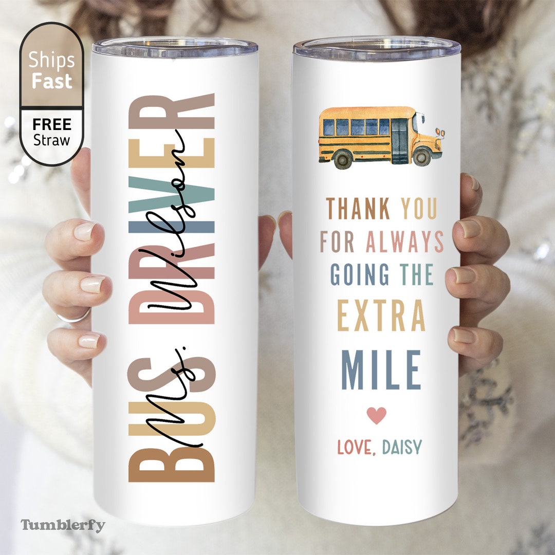 Bus Driver Thank You Gift Tumbler, Bus Driver Appreciation Gift, Bus ...