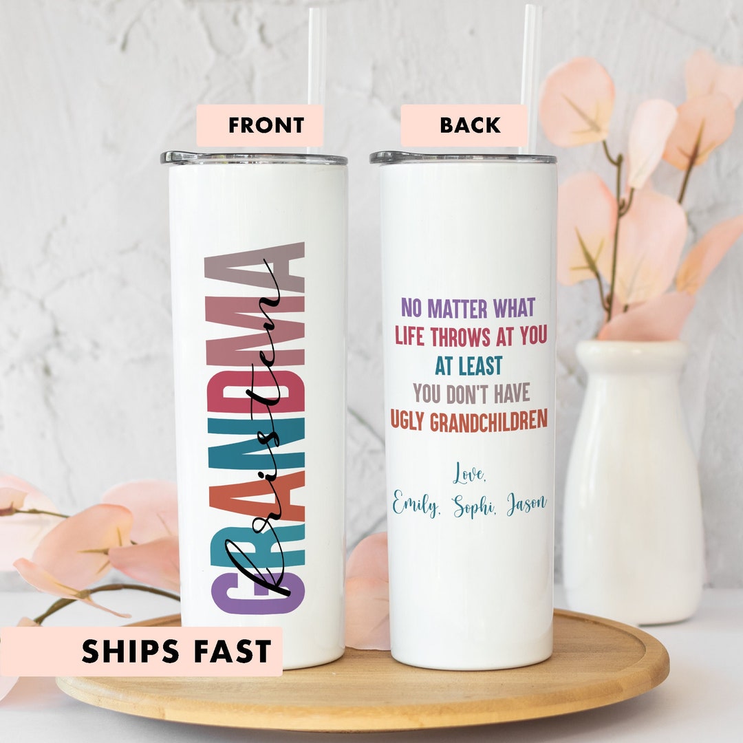 Grandma Tumbler Personalized Grandma Cup With Grandkids Names Grandma ...