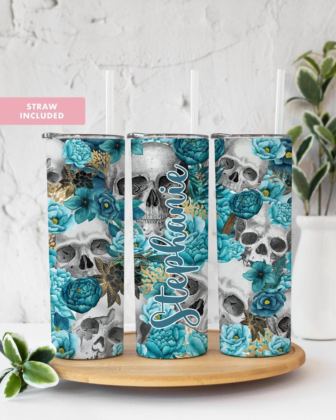 Skull Tumbler Personalized Skull Gifts Skull Cup Skull - Etsy