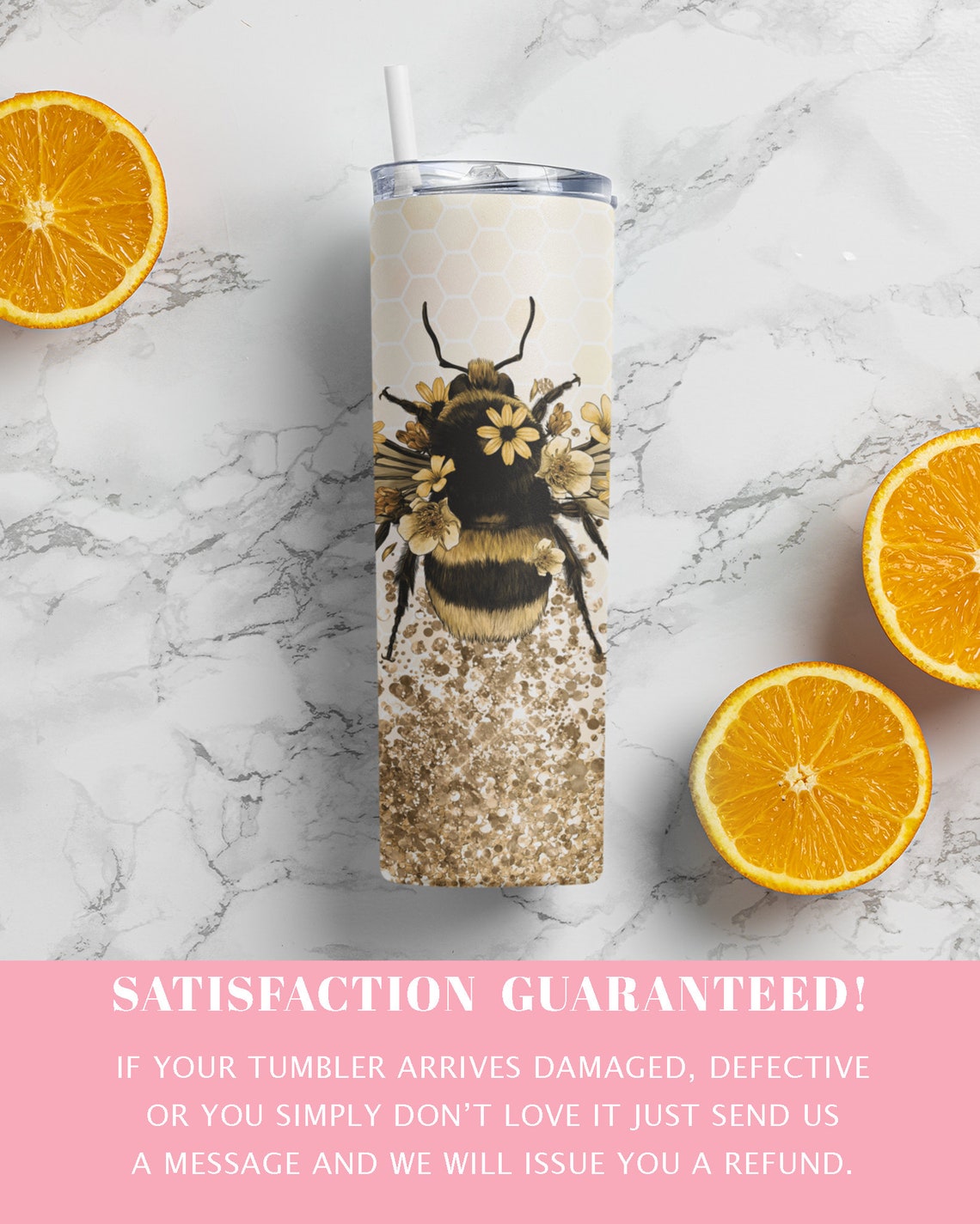Bee Tumbler Personalized Bee Tumbler With Straw Bee Gifts - Etsy