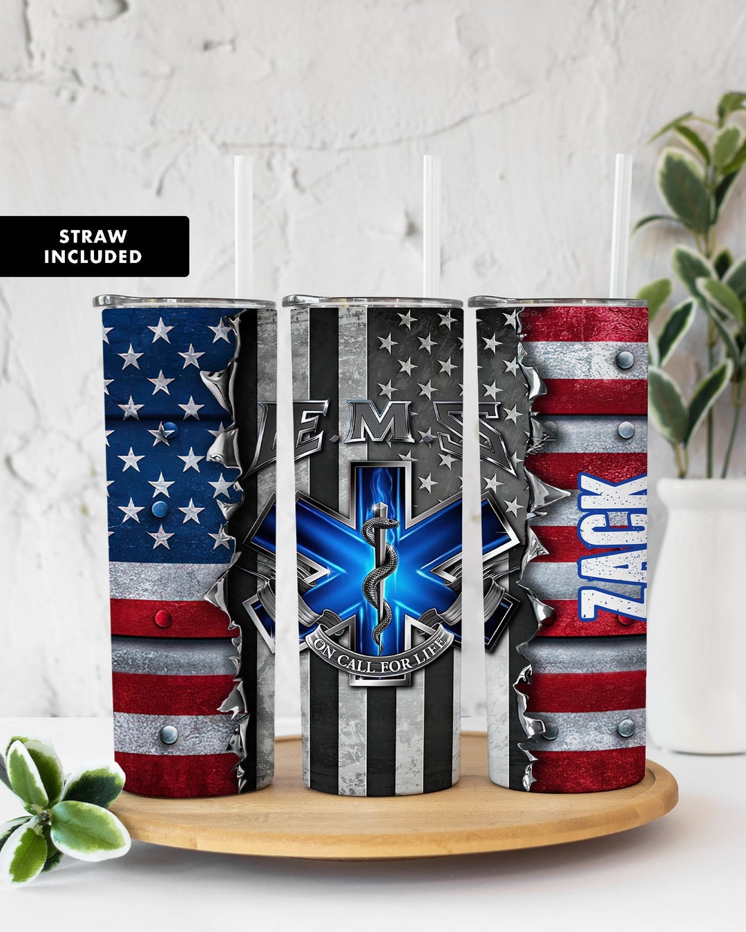 EMS Tumbler Personalized, EMS Gifts for Men, EMS Tumbler With Straw and ...