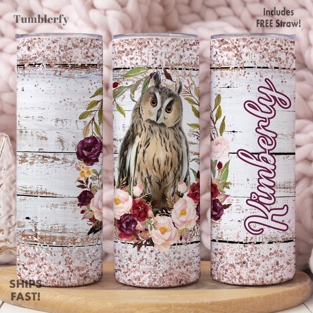 Owl Tumbler Personalized, Owl Gifts for Women, Owl Tumbler With Straw ...