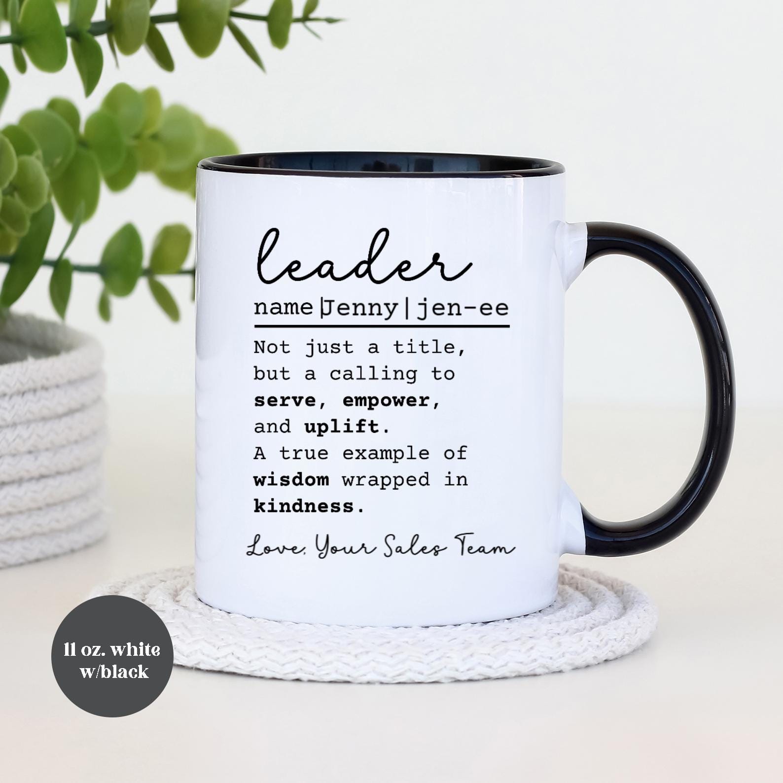 Leader Definition Mug, Personalized Leader Mug, Leader Appreciation ...