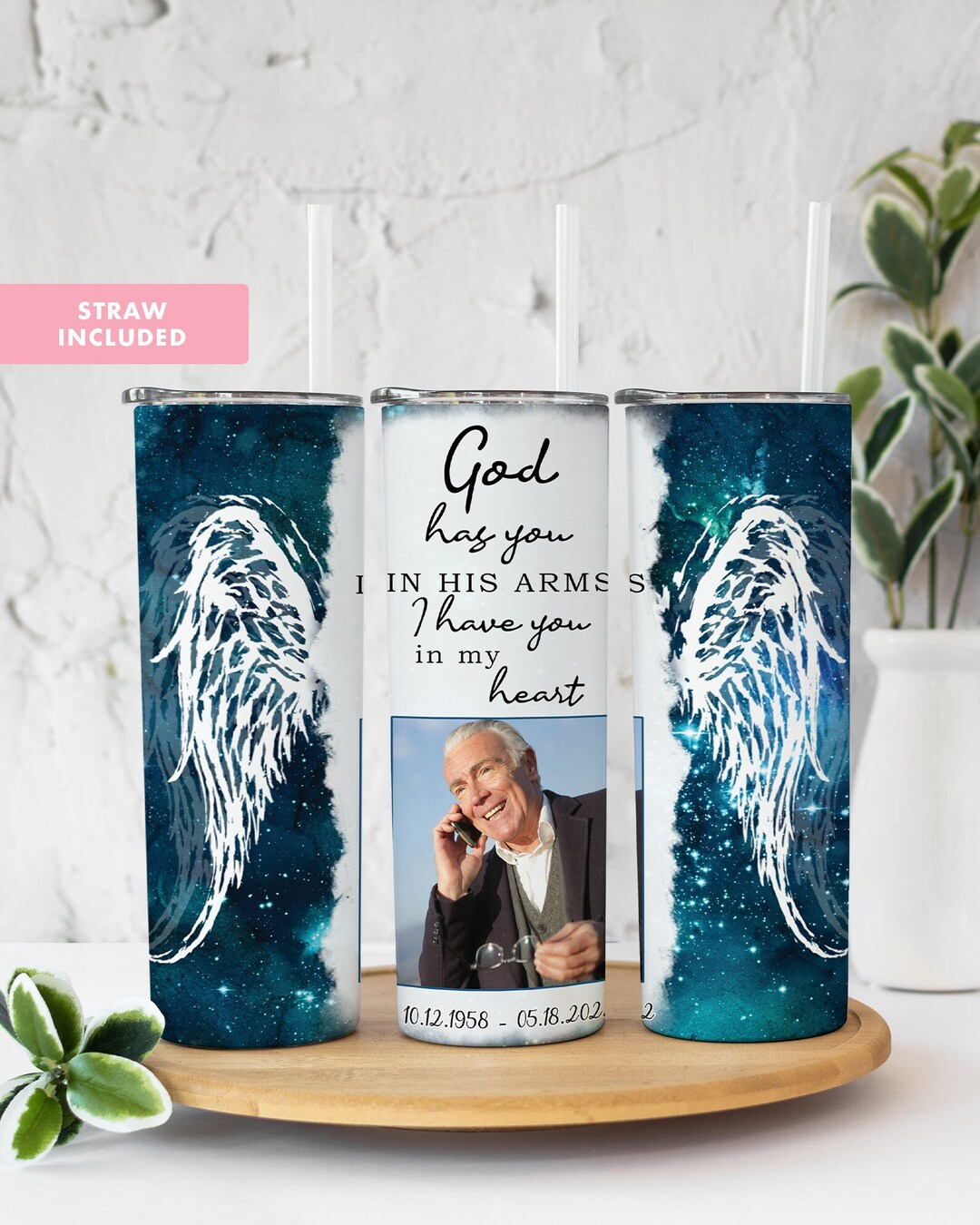 Memorial Tumbler Personalized, Memorial Tumbler With Picture, Custom ...