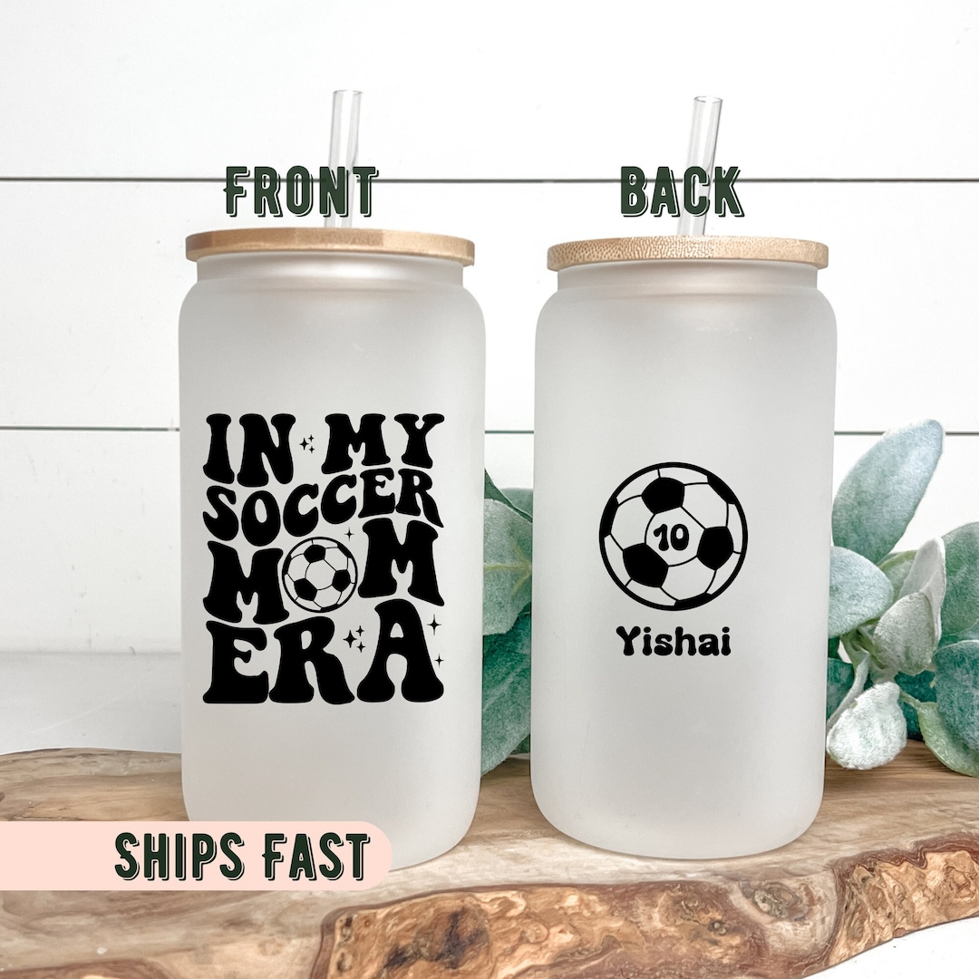 In My Soccer Mom Era Cup, Soccer Mom Ice Coffee Cup, Soccer Mom Gift ...