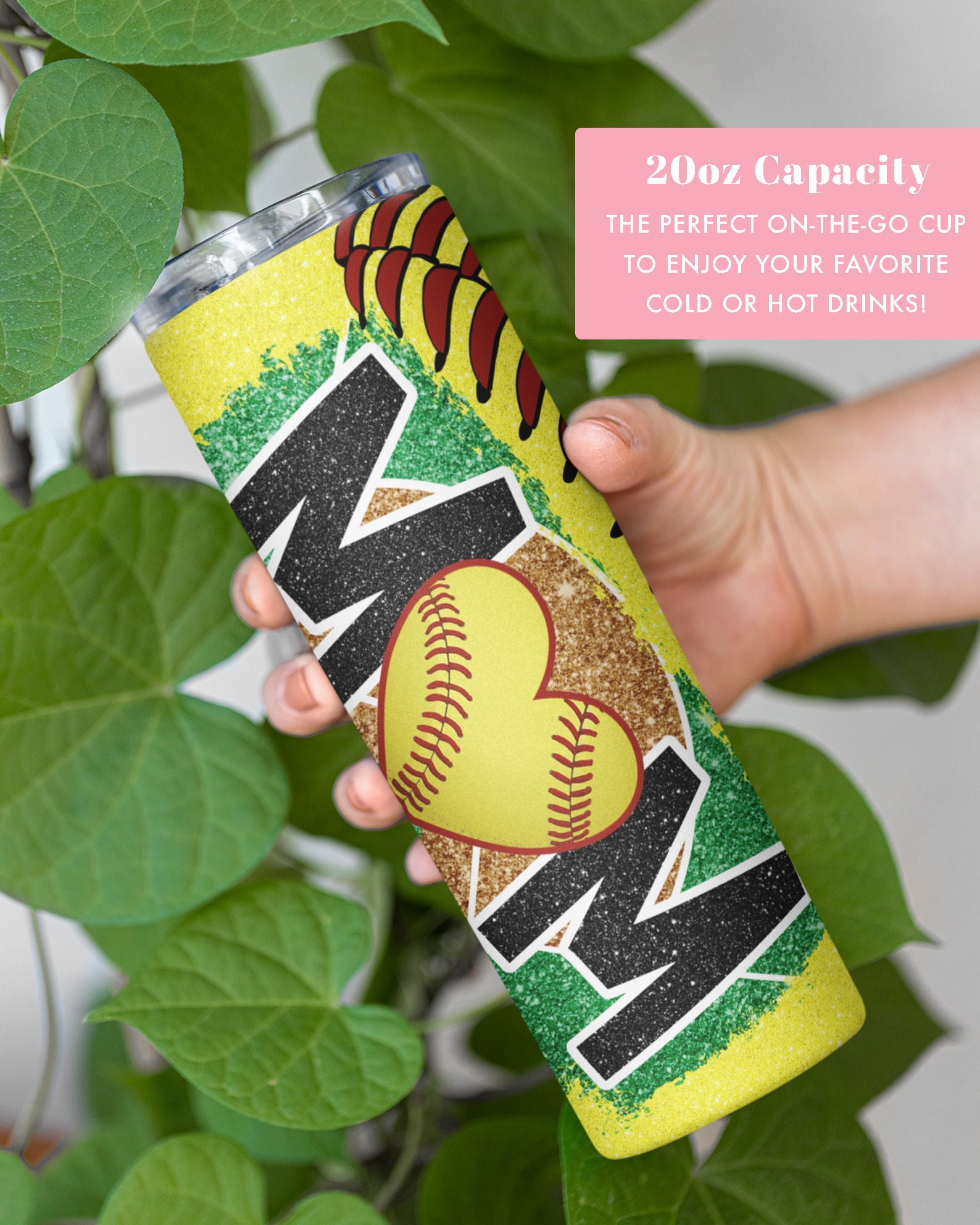 Softball Mom Tumbler Softball Mom Gifts My Heart is on the - Etsy
