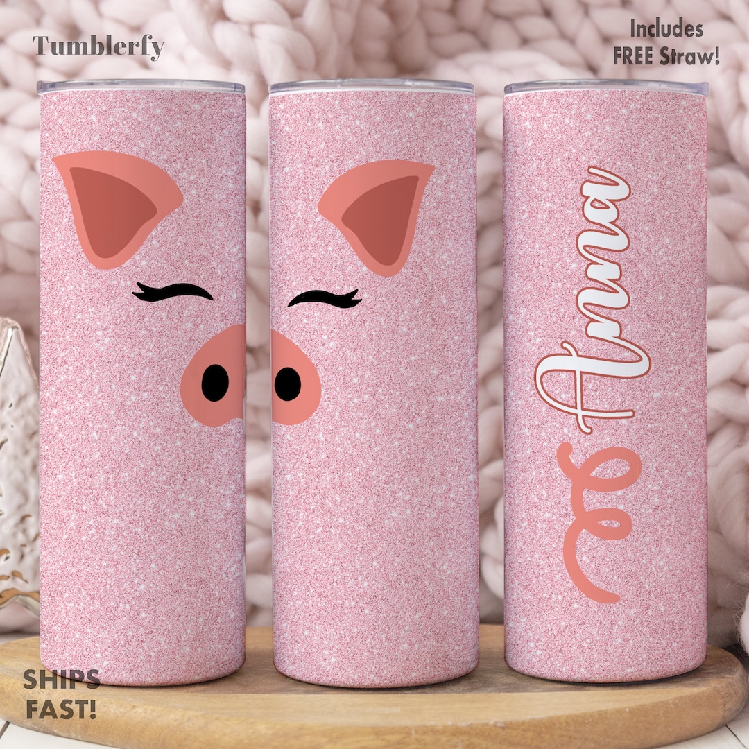 Pig Tumbler Personalized, Pig Gifts, Pig Cup With Straw, Pig Gifts for ...