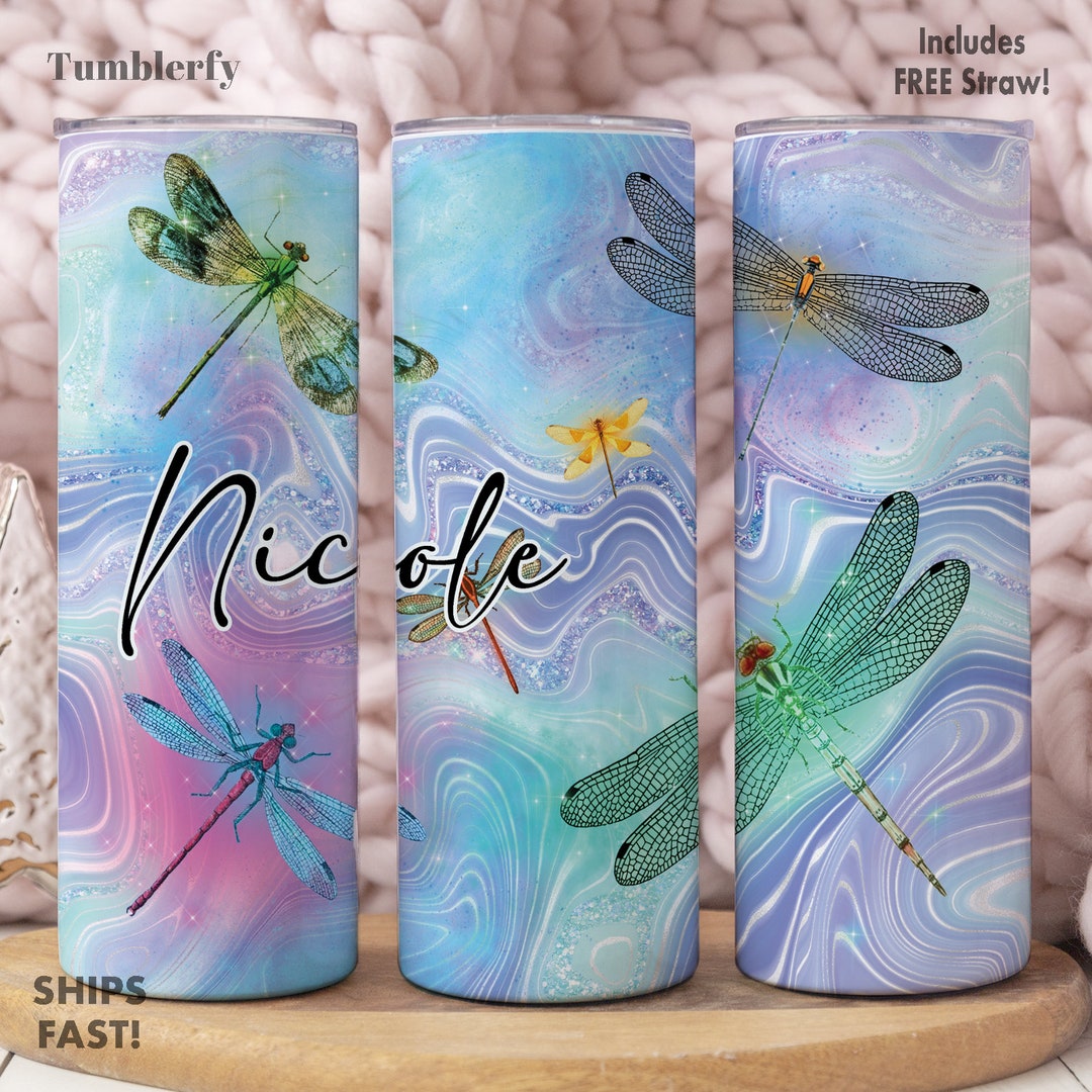Dragonfly Tumbler Personalized, Dragonfly Gifts, Dragonfly Cup ...