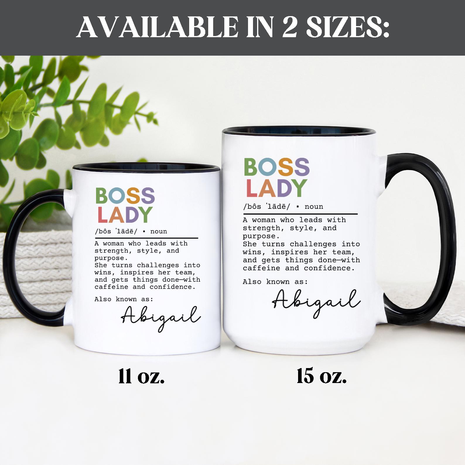 Boss Lady Gift Coffee Mug, Personalized Boss Lady Definition Mug, Boss ...