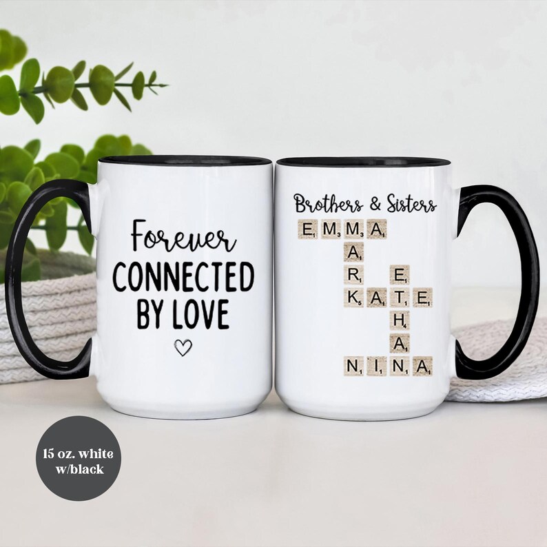 Personalized Brothers & Sisters Forever Mug, Siblings Connected by Love ...