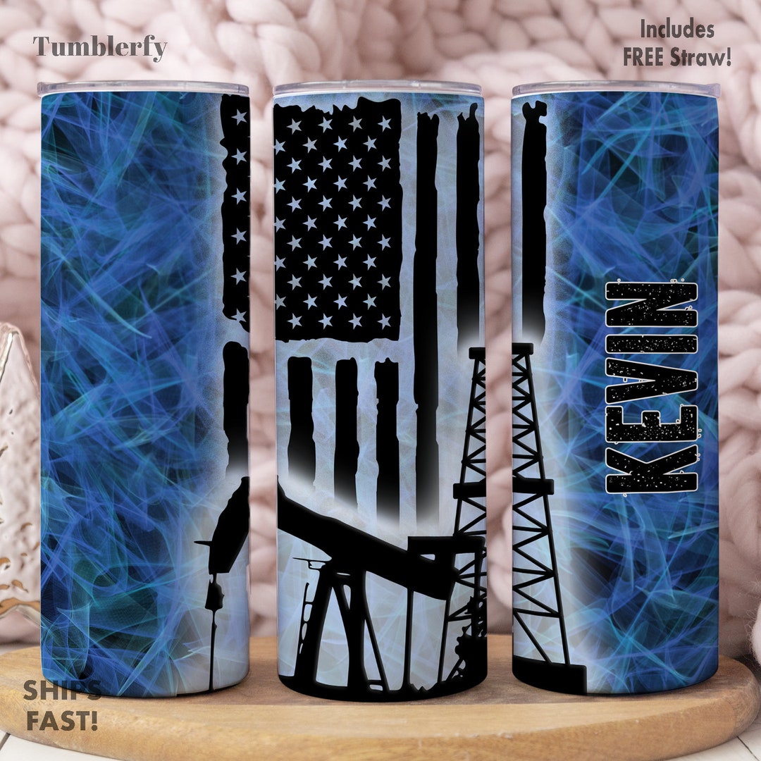 Oil Rig Tumbler Personalized, Oil Rig Worker Gifts for Men, Oil Rig ...