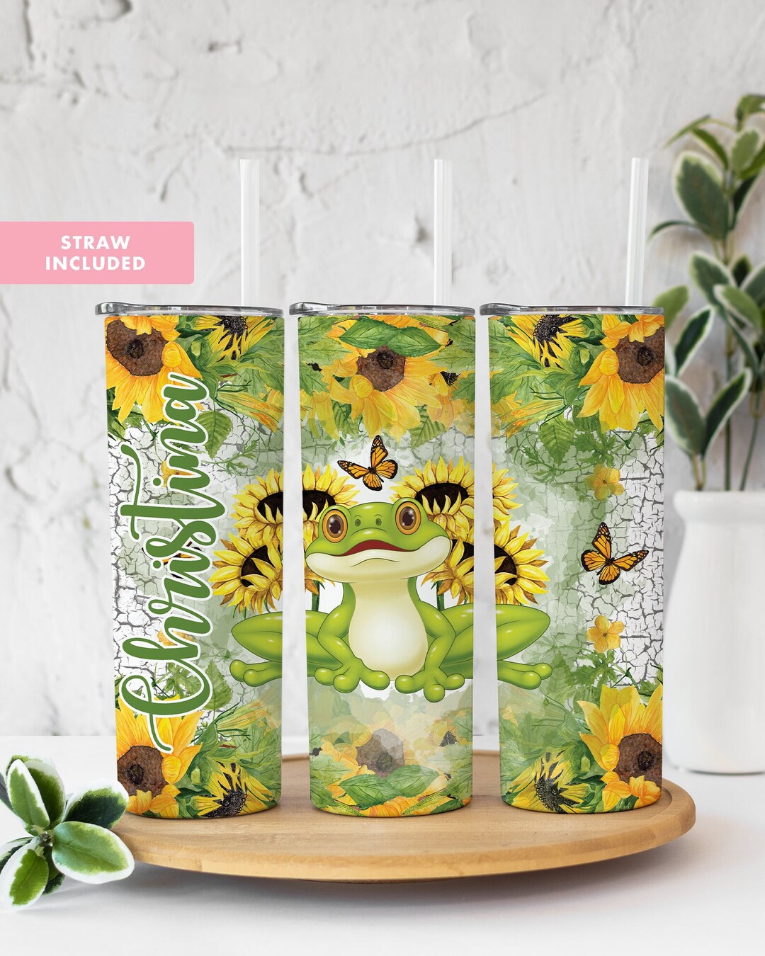 Sunflower Frog Tumbler Personalized, Frog Lover Gifts for Women, Frog ...