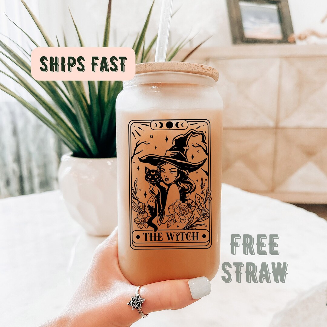 The Witch Tarot Ice Coffee Cup, Witch Tarot Libbey Cup, Witch Tarot ...
