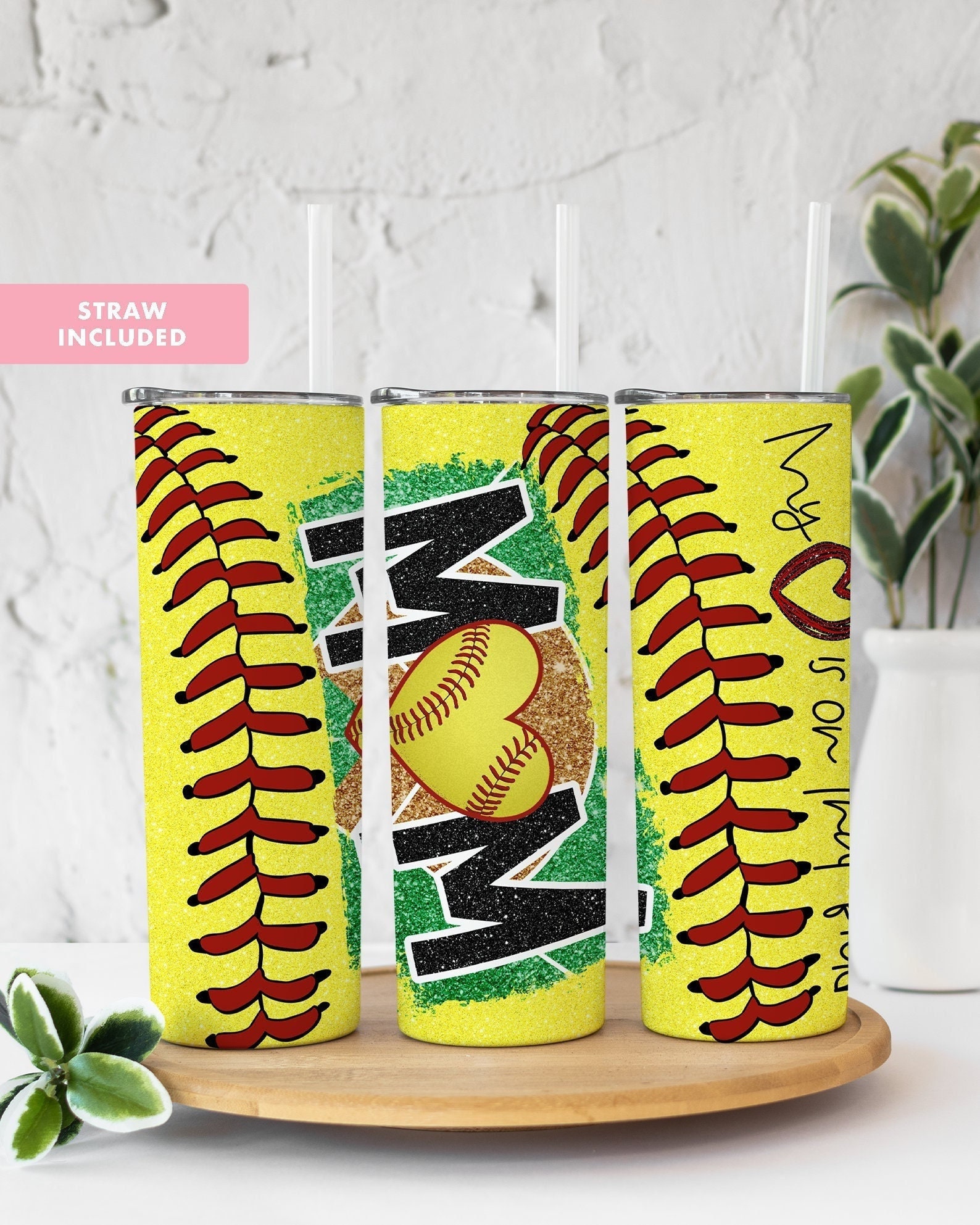 Softball Mom Tumbler Softball Mom Gifts My Heart is on the - Etsy