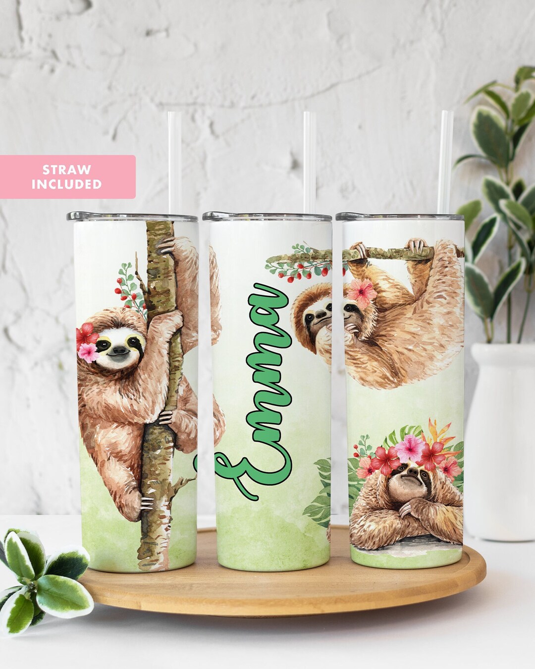 Sloth Tumbler Personalized, Sloth Gifts for Women, Sloths Tumbler With ...