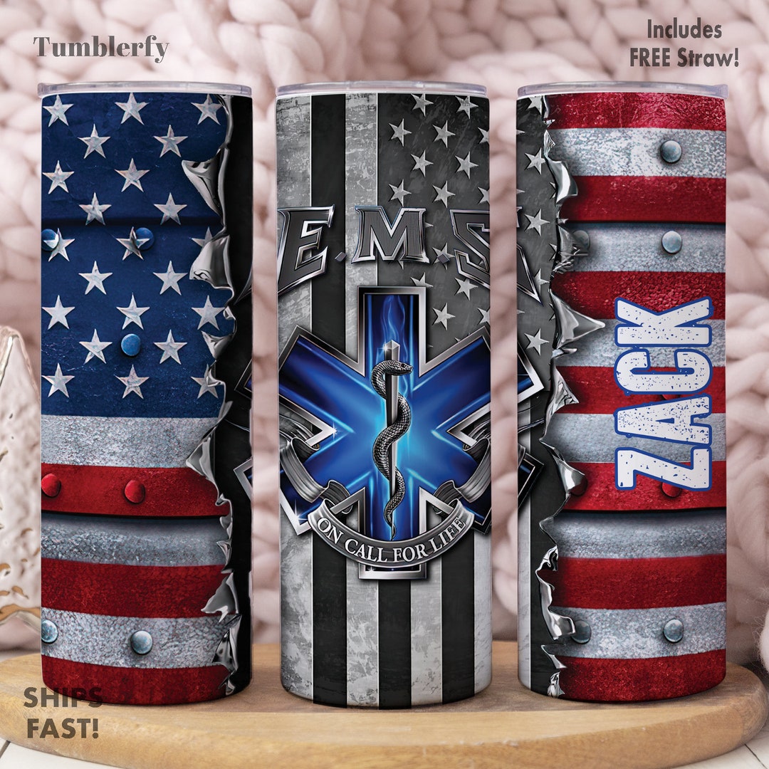 EMS Tumbler Personalized, EMS Gifts for Men, EMS Tumbler With Straw and ...